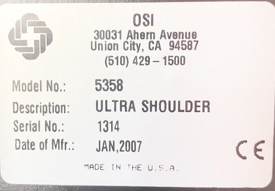 Mizuho 5358 OSI ULTRA Shoulder Positioner - Operating Table Attachment ...